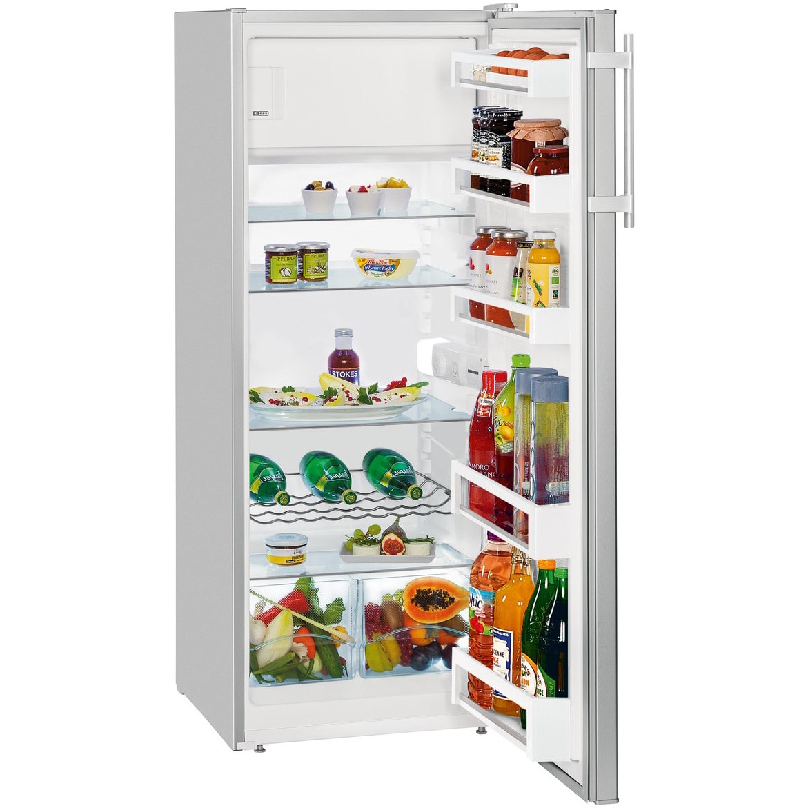 Хладилник с 1 врата LiebherrKPsle290-26, 250 л, Клас E, H 140.2 см, Неръждаема стомана - eMAG.bg