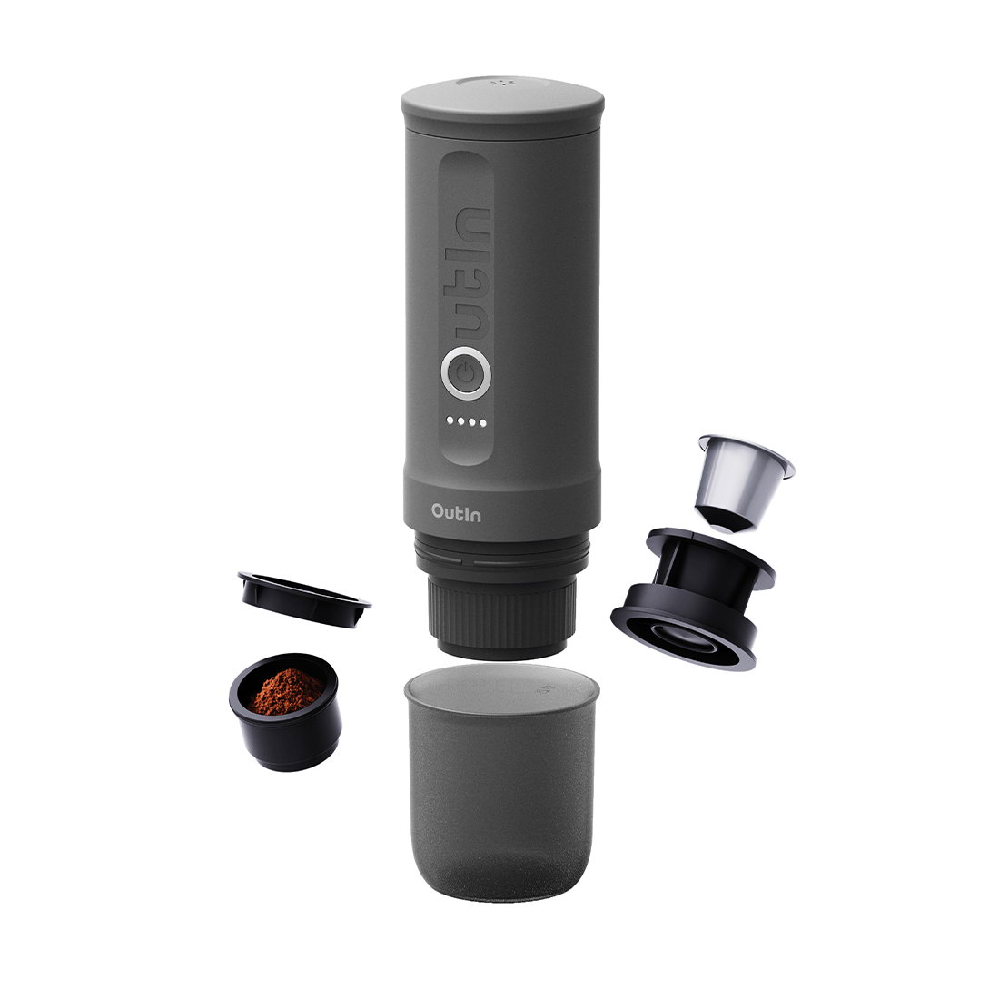 Espressor portabil Outin Nano, 20 bar, 7500 mAh, negru - eMAG.ro