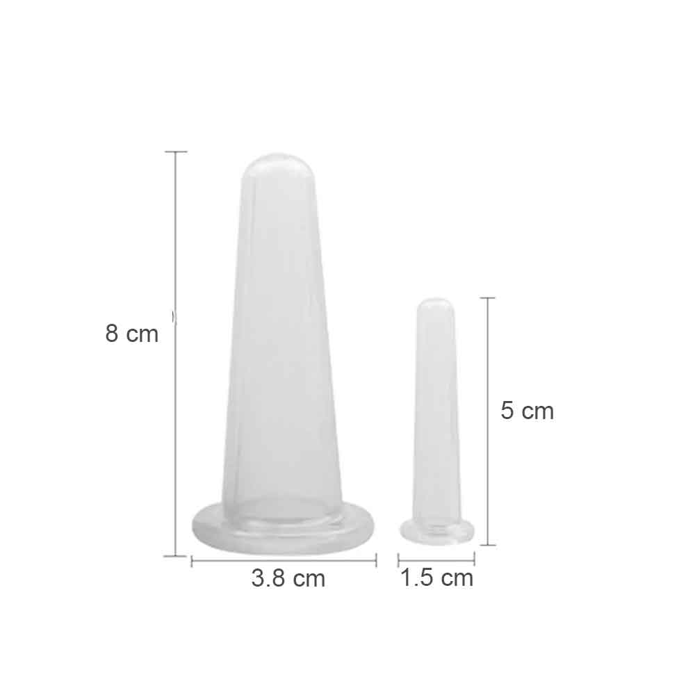 Set 4 Ventuze pentru Masaj Facial Kalyda, Silicon, Incolor - eMAG.ro