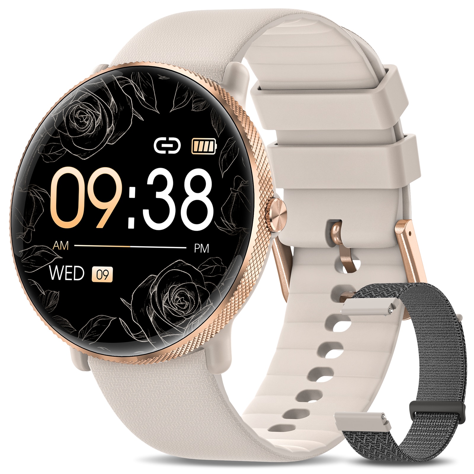 Ceas Smartwatch Dama FOSMET®, ecran AMOLED de 1.39 inchi HD ...