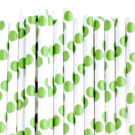 Set 50 de Paie din Hartie Biodegradabila Eco, Model Polka Dots cu ...