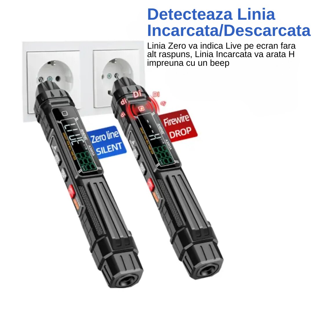 Multimetru Digital LUDORA®, 3 in 1, Display Digital, Detectare NCV, 0.8 ...