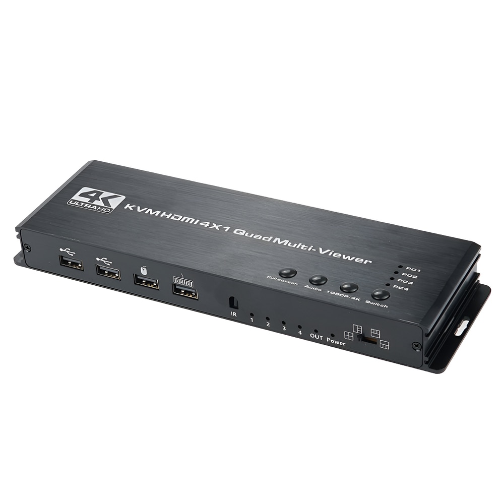 Switch HDMI KVM Multiviewer 4K 30Hz, 4 intrari 1 iesire, afisaj ...
