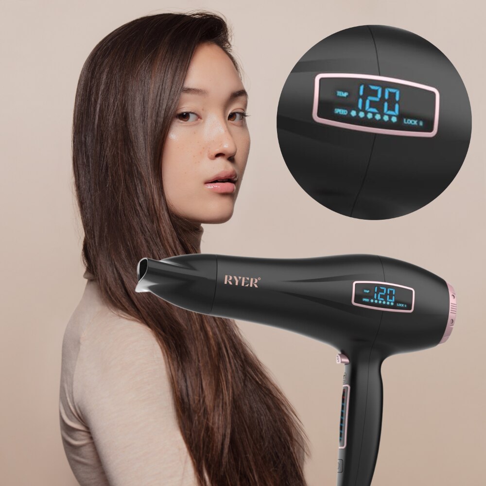 Uscator de par RYER PRO, Touchscreen, Display LED, 2200W, 8 setari ...