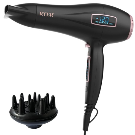 Uscator de par RYER PRO, Touchscreen, Display LED, 2200W, 8 setari ...