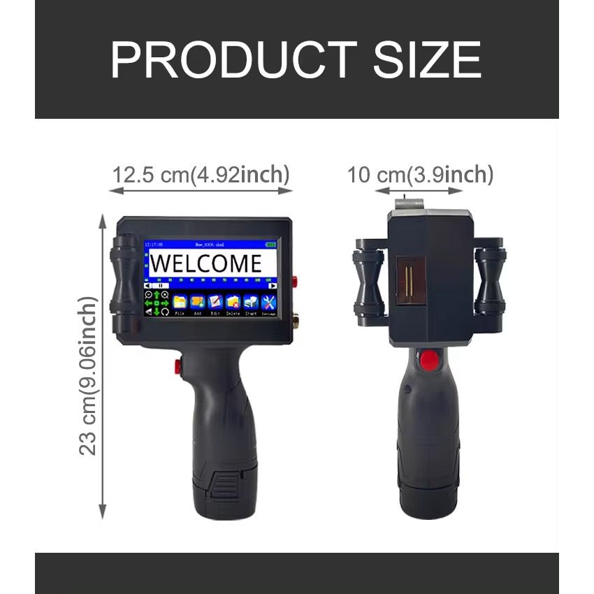 Imprimanta portabila C Tech® Inkjet, tip pistol, Touchscreen, Imprimare ...