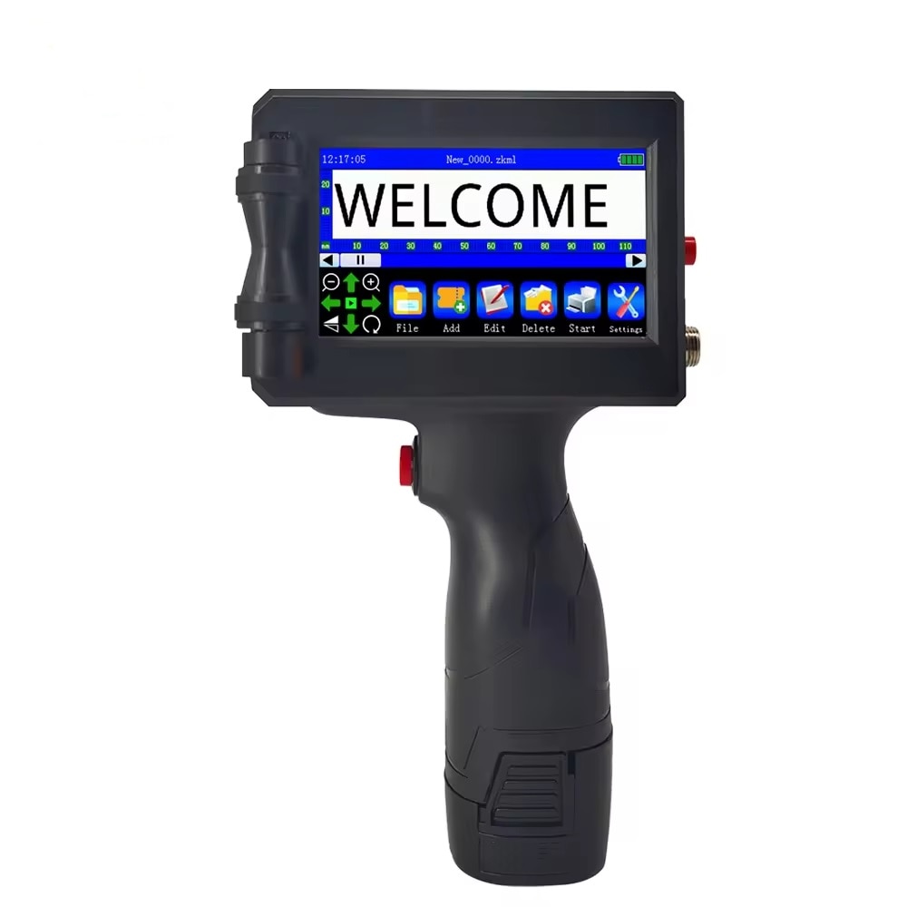 Imprimanta portabila C Tech® Inkjet, tip pistol, Touchscreen, Imprimare ...