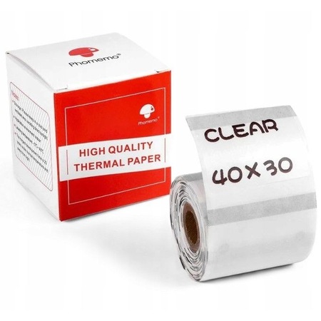 Rola 1x hartie, autoadeziva 40x30mm, Transparent, 230 de etichete ...