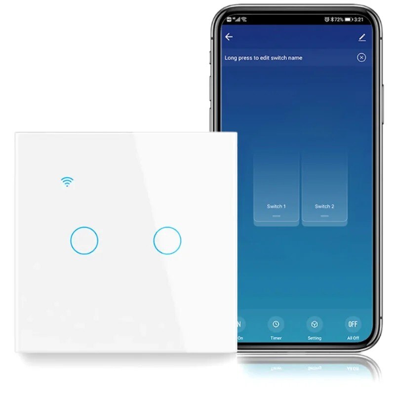 Intrerupator smart touch, WiFi, Sticla securizata, iUni 2G, 10A ...