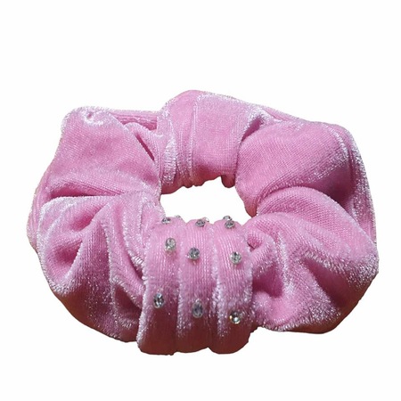 Elastic de par tip scrunchie, catifea, roz - eMAG.ro
