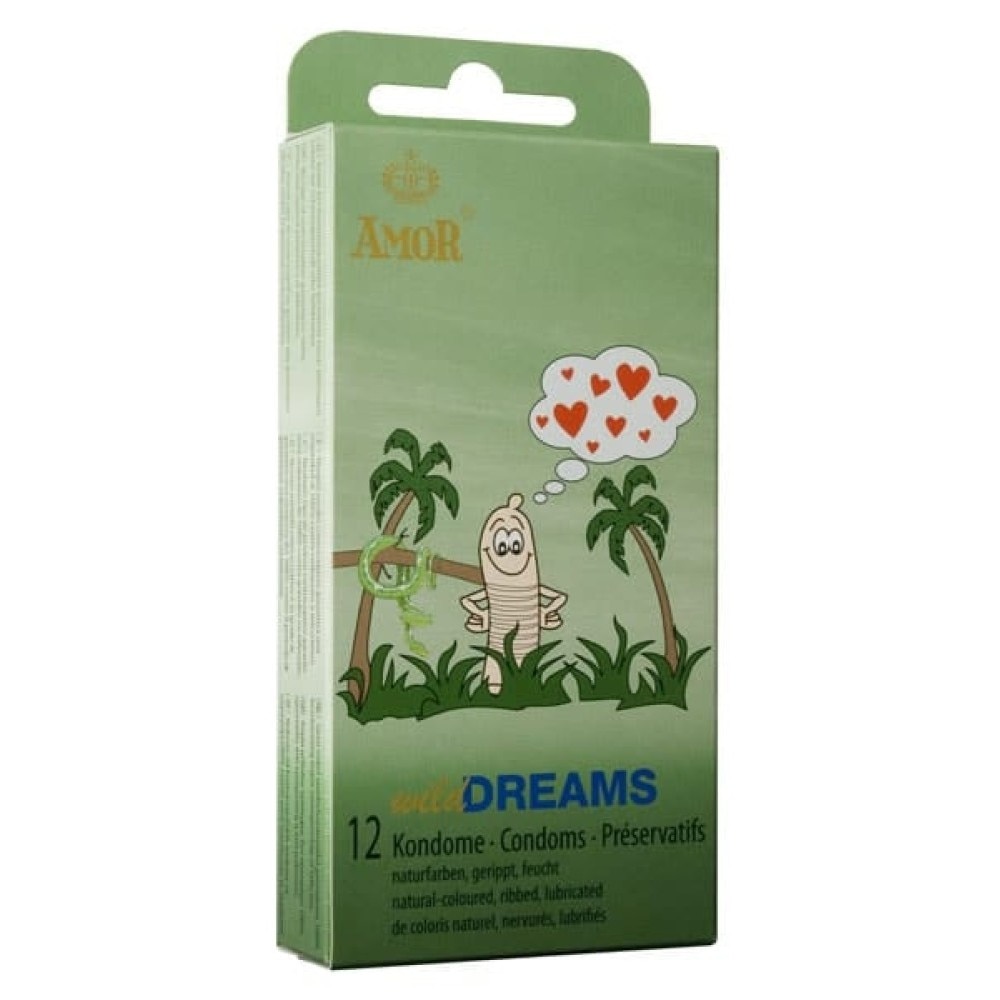 Prezervative cu nervuri AMOR Wild Dreams 12 buc - eMAG.ro