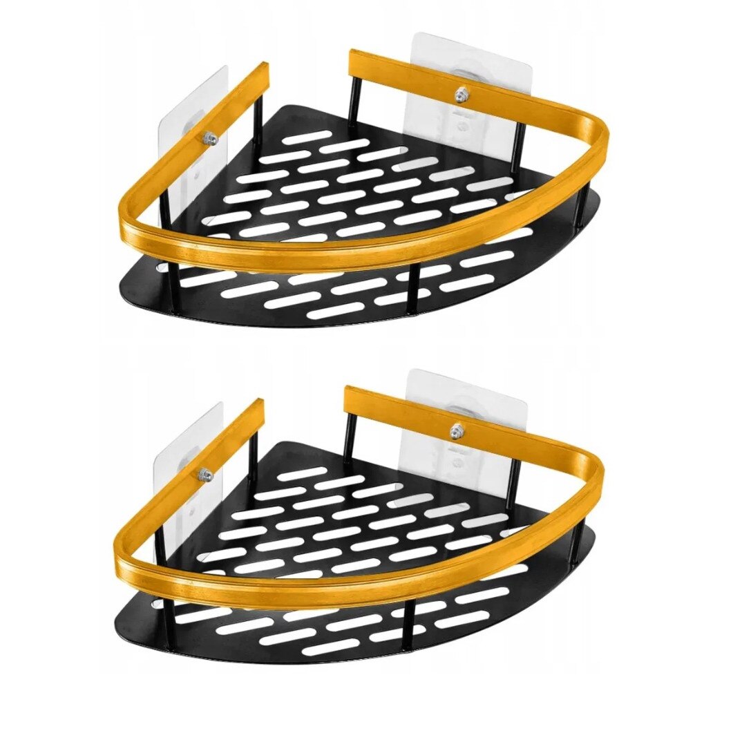 Raft de dus, etajera de colt pentru baie, din aluminiu, pentru ...