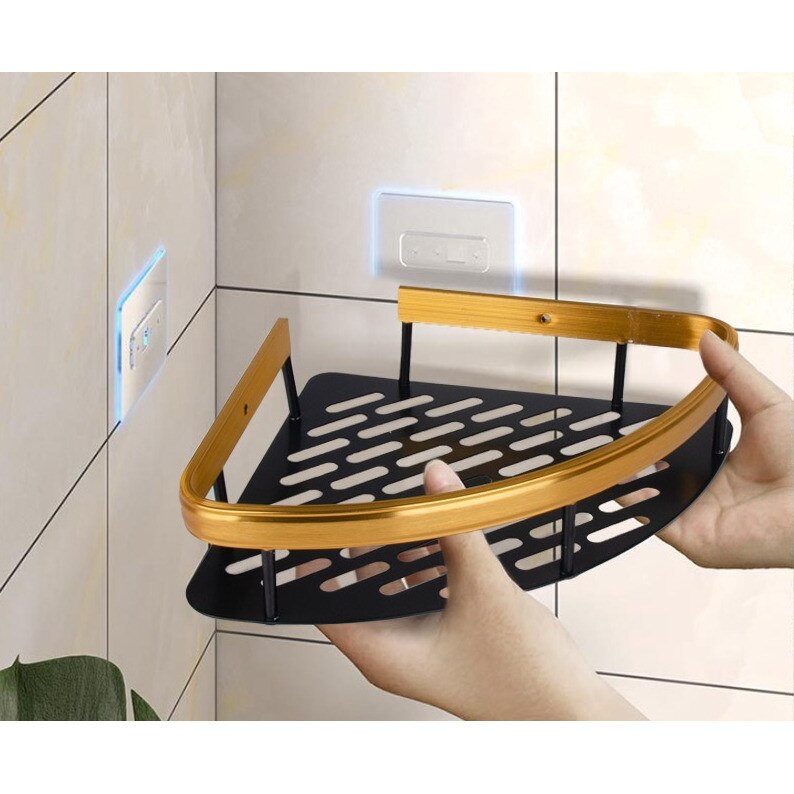 Raft de dus, etajera de colt pentru baie, din aluminiu, pentru ...