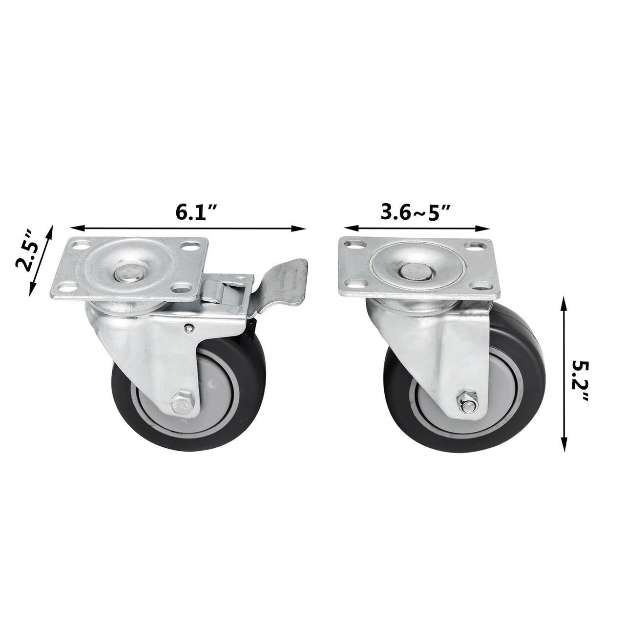 Set 16 roti pivotante cu blocare pentru carucioare, 4 inch, max 130 kg ...