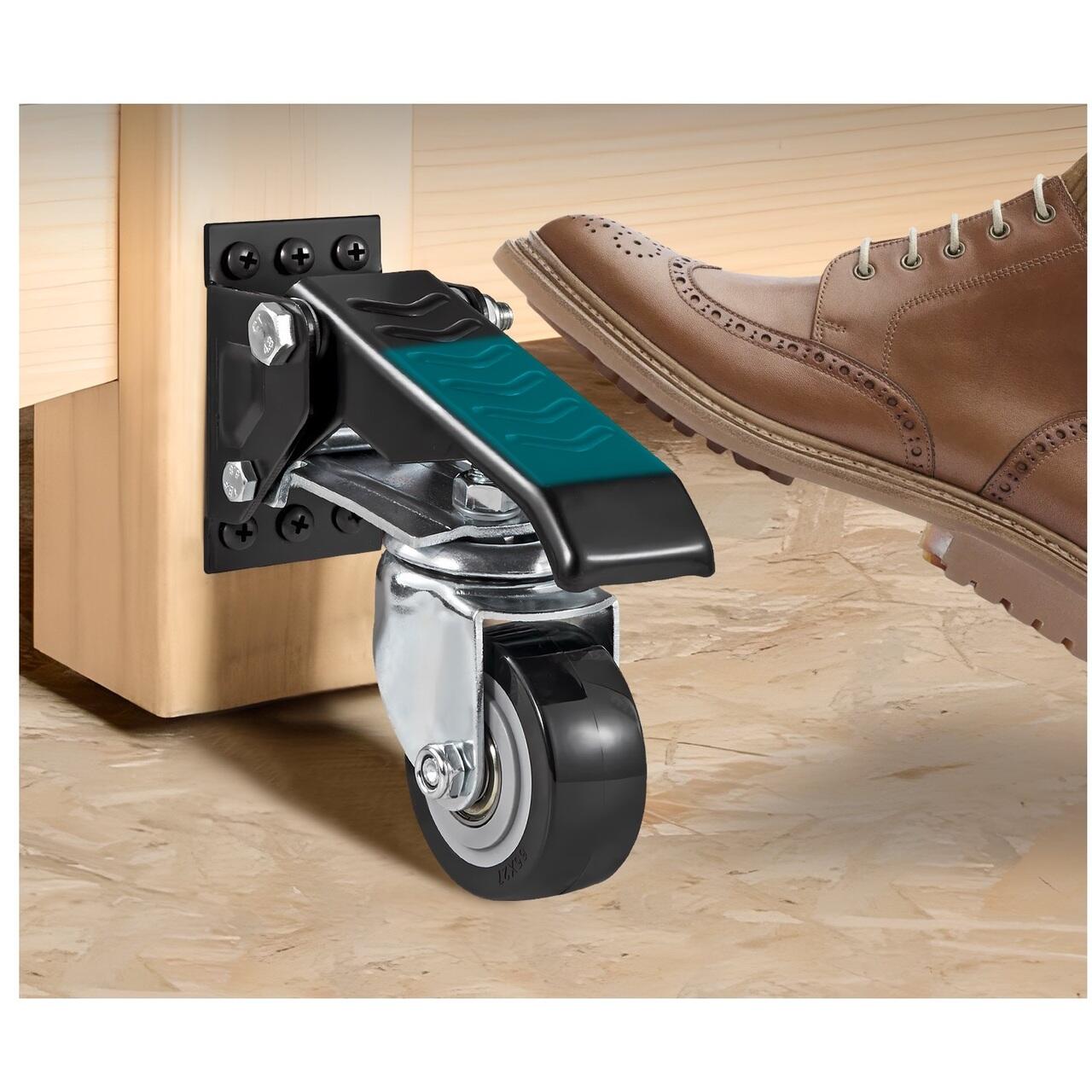 Set 4 roti retractabile, pivotante, cu blocare, 2.5 inch, max 74.8 kg ...