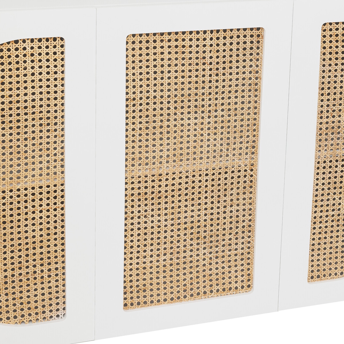 Comoda 3 usi Cabra, ratan si MDF alb, L.120 cm - eMAG.ro