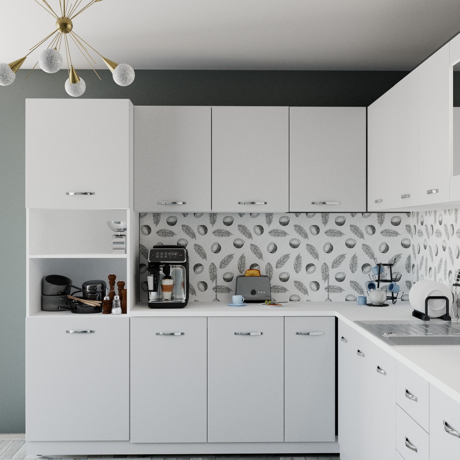 Bucatarie Karina Colt Alb - eMAG.ro