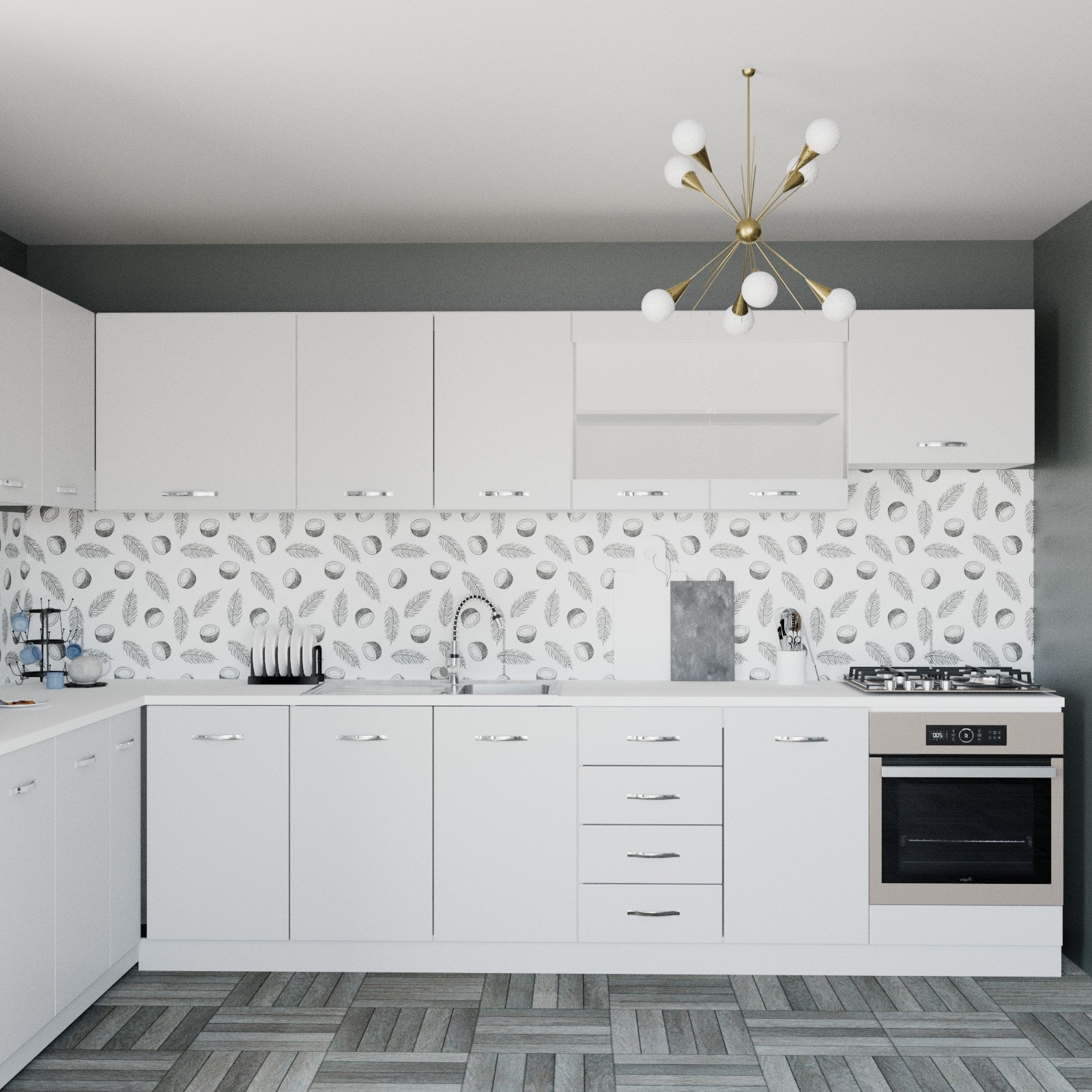 Bucatarie Karina Colt Alb - eMAG.ro