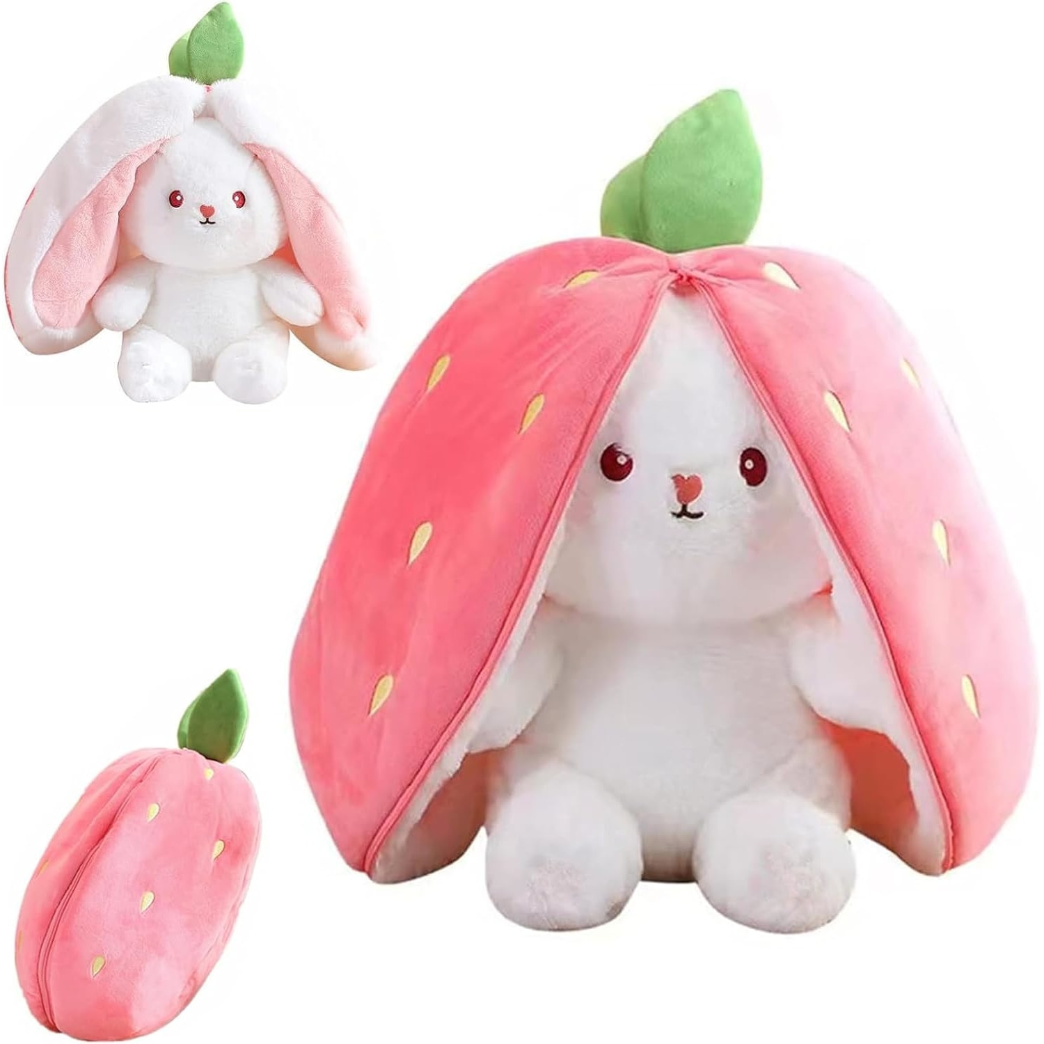 Jucarie de Plus Feike® 2in1 capsunica moale si catifelat, dimensiune 25 ...