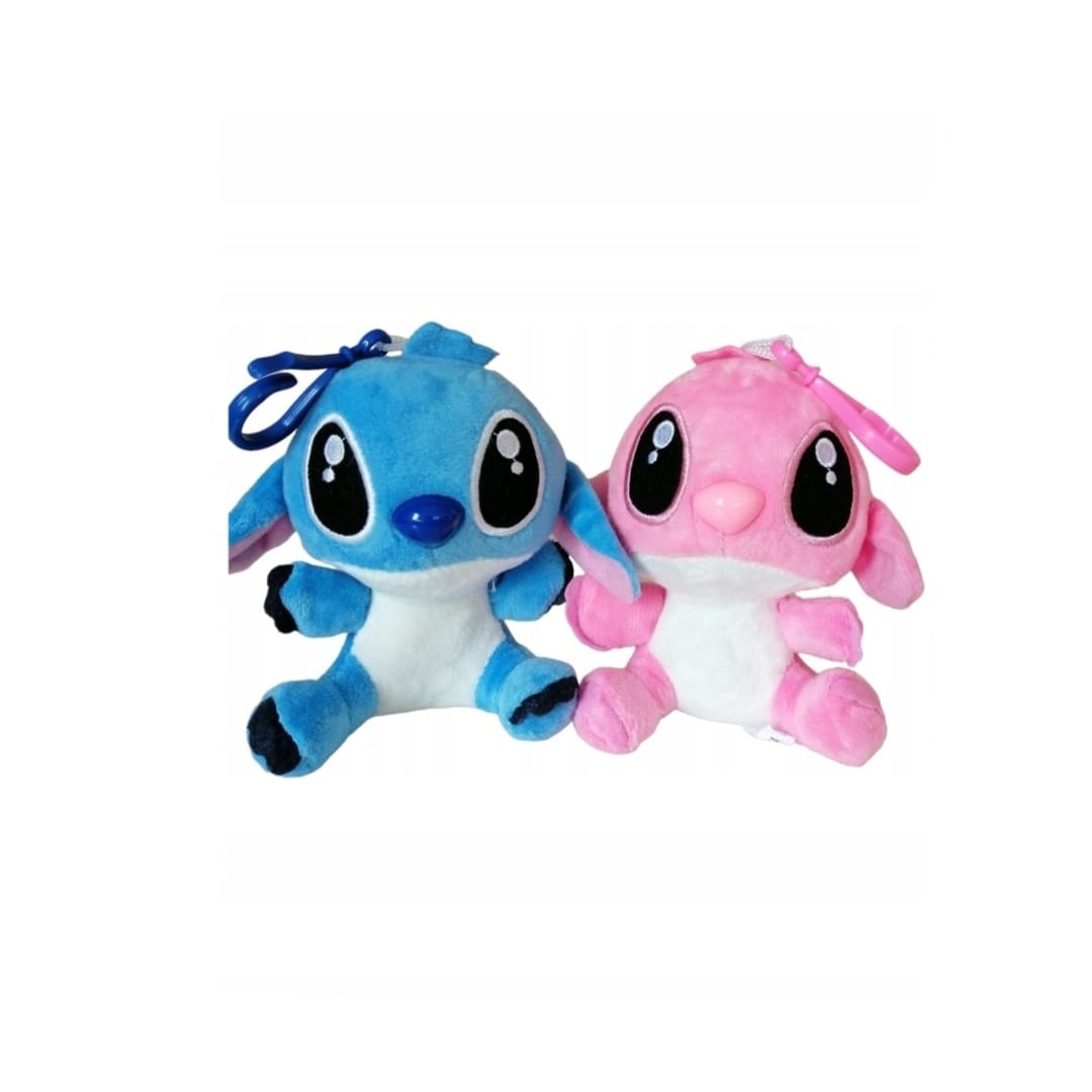 Set 2 Jucarii de plus, tip breloc, Stitch si Lilo, multicolor, 15 cm ...