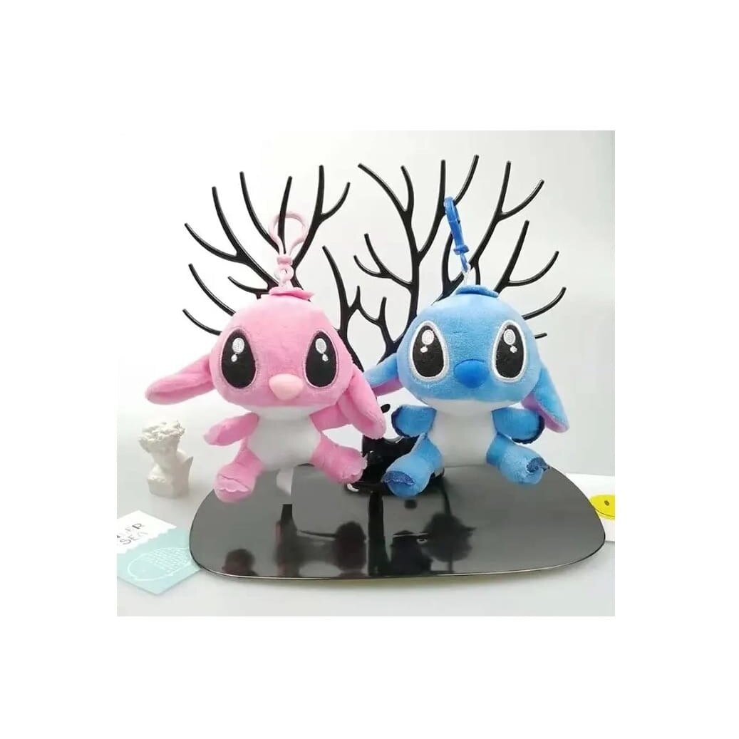 Set 2 Jucarii de plus, tip breloc, Stitch si Lilo, multicolor, 15 cm ...