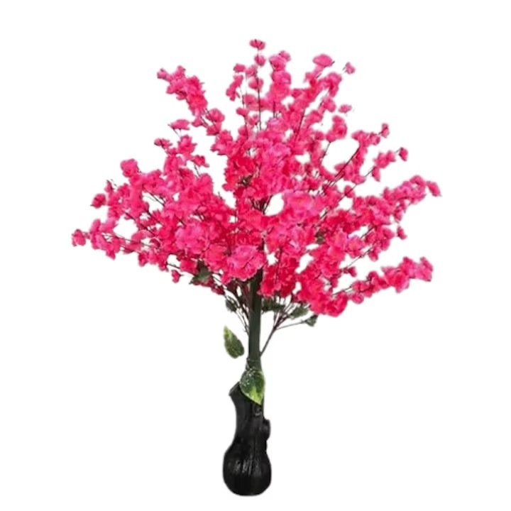 Copac artificial cu flori roz- cires, 170 cm - eMAG.ro