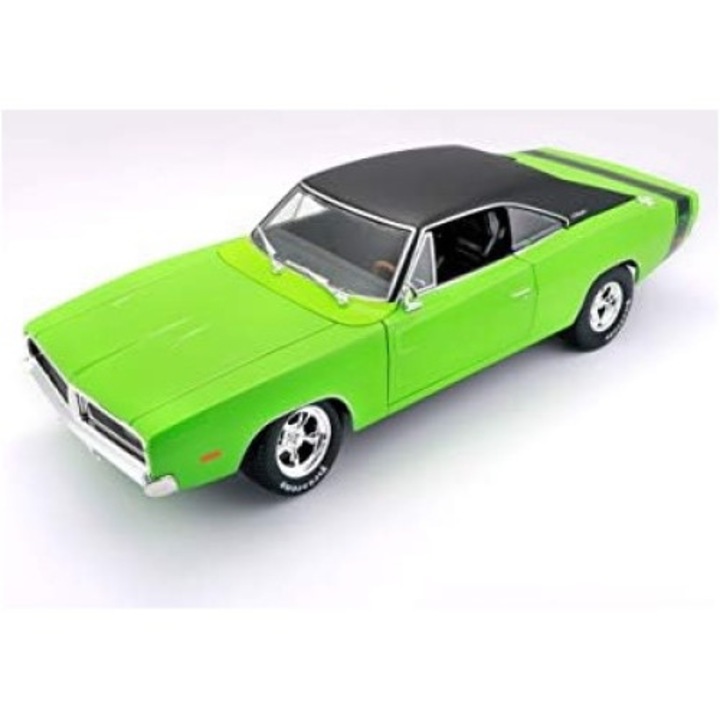 Macheta Dodge Charger R/T 1969 verde/negru - 1/18 Maisto Design - eMAG.ro