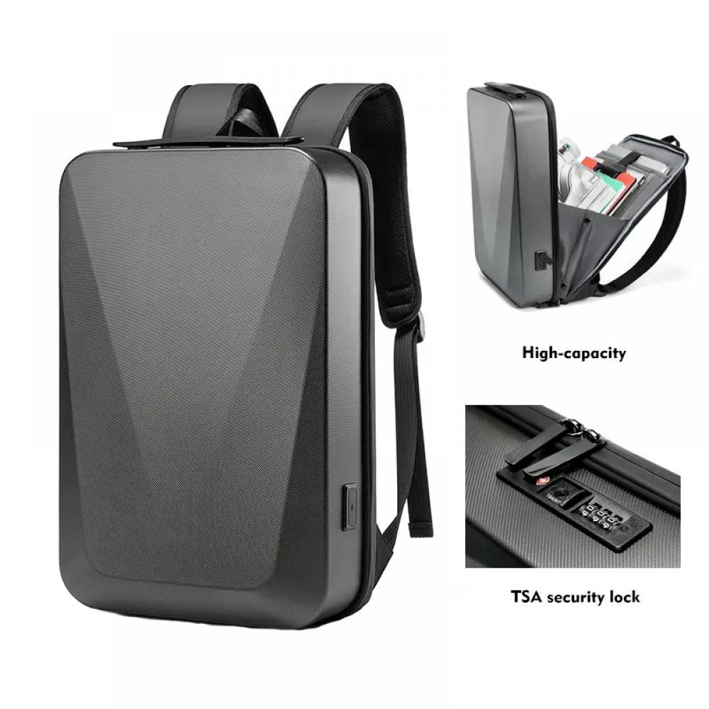 MingLu 15,6-инчова раница за лаптоп 20L USB порт Водоустойчива унисекс TSA Lock Hard Shell Slim ...