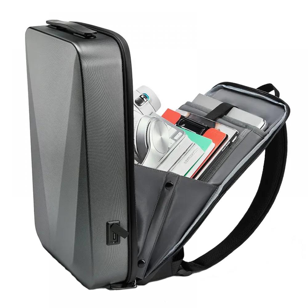 MingLu 15,6-инчова раница за лаптоп 20L USB порт Водоустойчива унисекс TSA Lock Hard Shell Slim ...