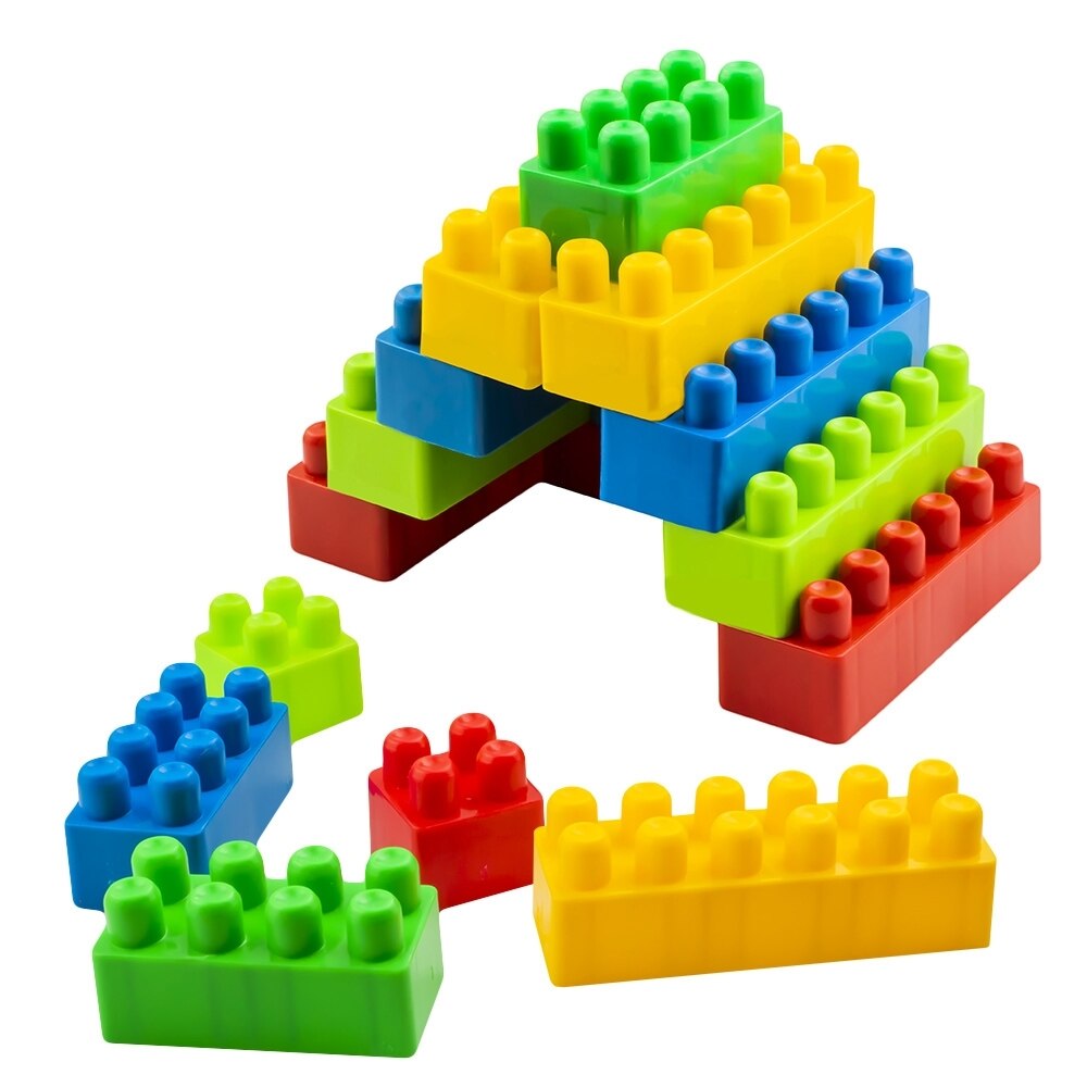 Set cuburi constructii in ghiozdan, multicolore, 136 Piese, ROBENTOYS ...