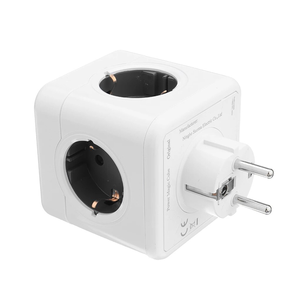 Priza cubica, KRASSUS, 250V, 16A, 3680W, 4 prize standard, 2 x USB A, 1 ...