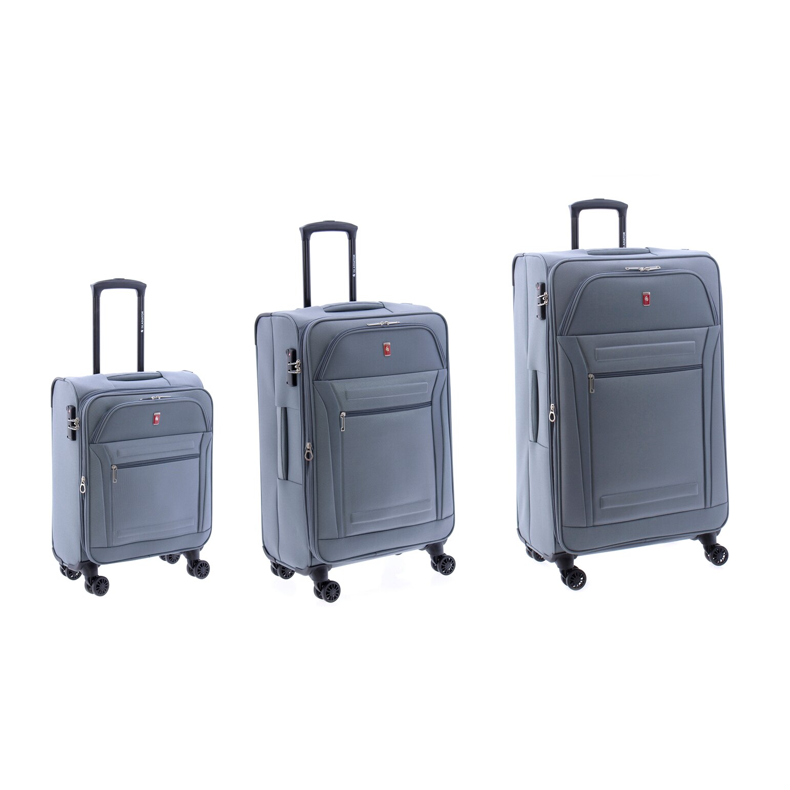 Set 3 Trolere Extensibile, Poliester/EVA, Cifru TSA, 4 Roti Duble ...