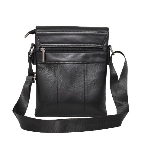 Geanta barbati, Piele naturala, 19x24x4 cm, negru - eMAG.ro