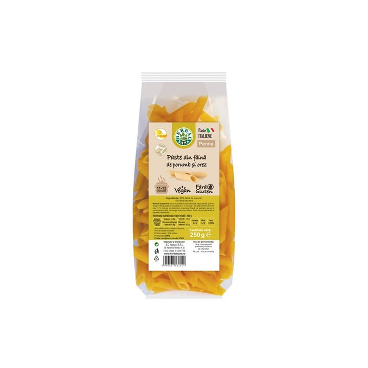 Paste din Faina de Porumb si Orez Penne 250 grame Herbavit Herbalsana ...