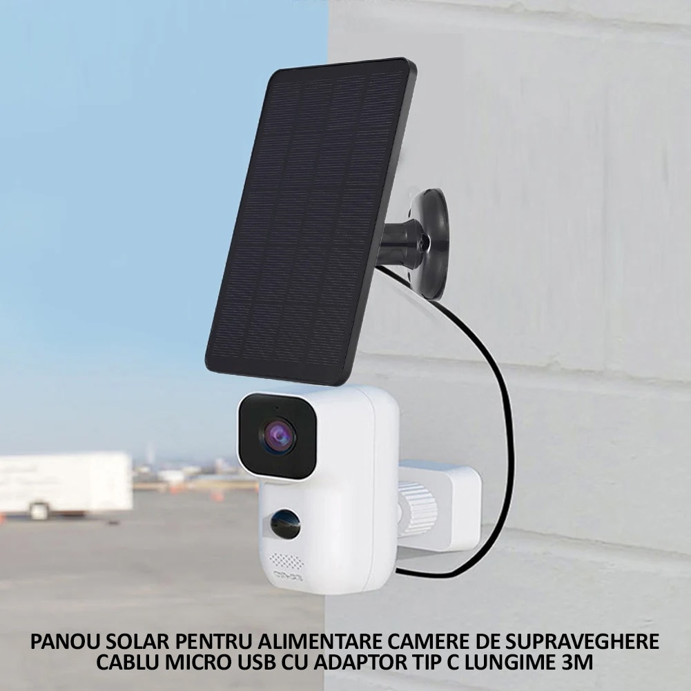 Mini panou solar pentru alimentare camere, incarcare telefon, 10W 5V ...