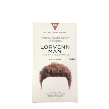 Vopsea de par pentru barbati Lorven Color Pure 60 Natural Light Brown ...