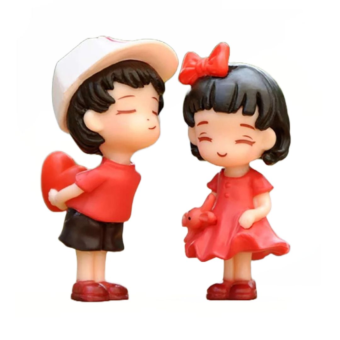 Set 2 figurine indragostiti, micro-ornament bord masina, 6.2x3.3 cm ...