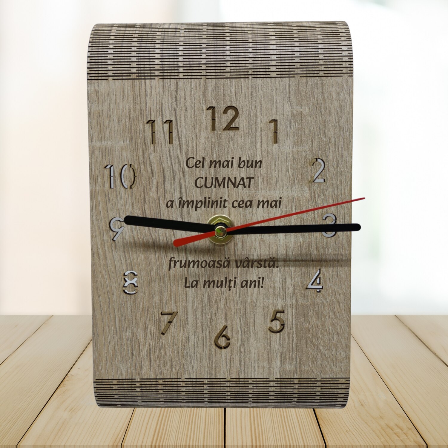 Ceas de birou din lemn personalizat -Cel mai bun Cumnat a implinit cea ...
