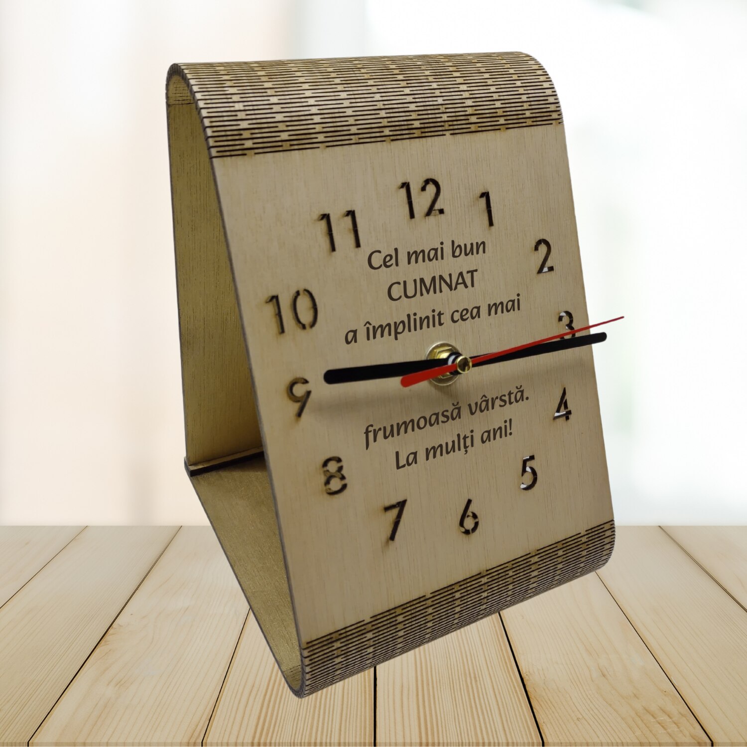 Ceas de birou din lemn personalizat -Cel mai bun Cumnat a implinit cea ...