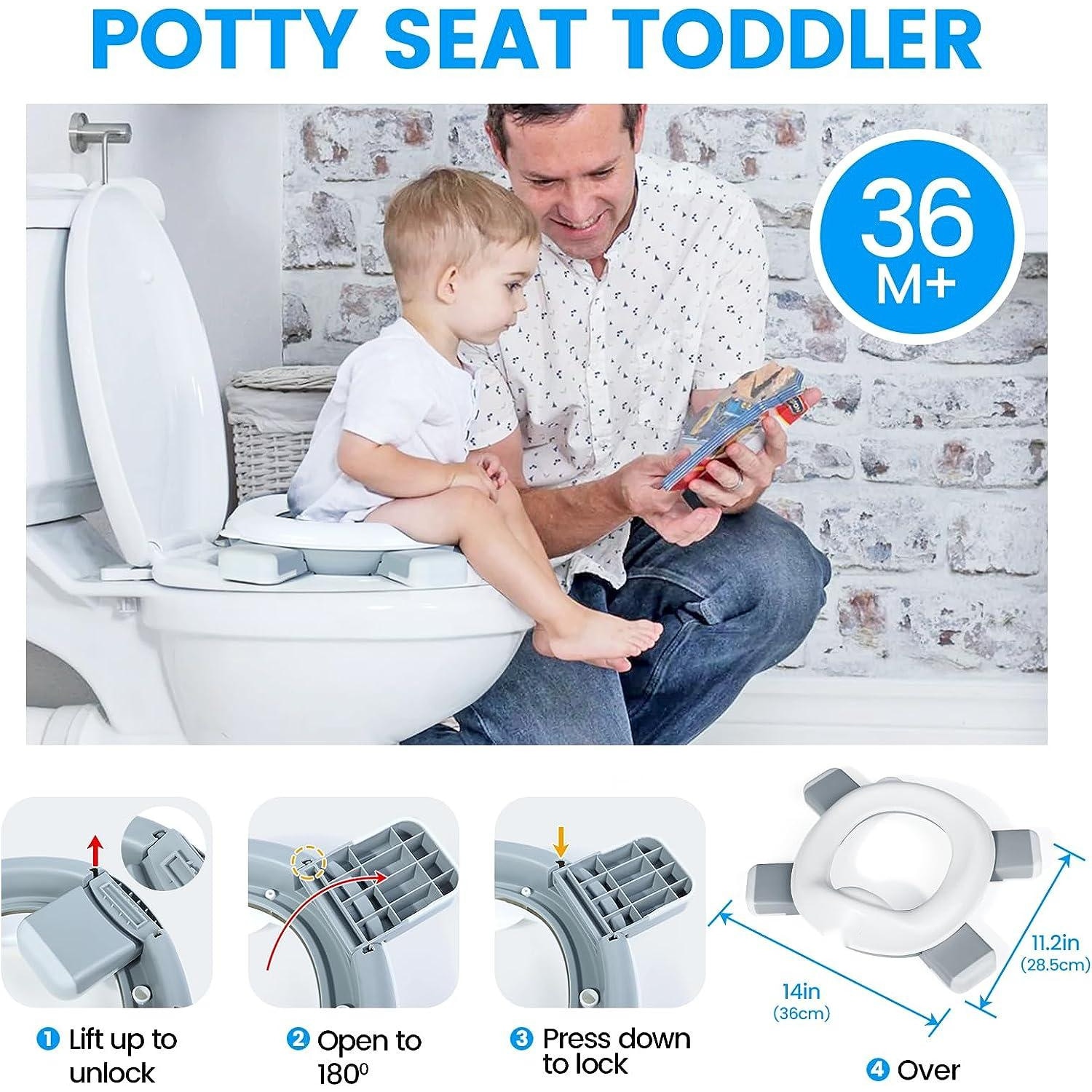 Olita portabila pentru copii, Excitat®, 3in1 Reductor WC Copii ...