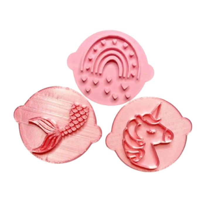 Set Stampile pentru Prajituri, Unicorn, Sirena, Curcubeu cu Inimi, si ...