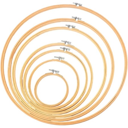 Set 7 Gherghef broderie, bambus, diametru 10cm/13cm/18cm/20cm/23cm/26cm ...