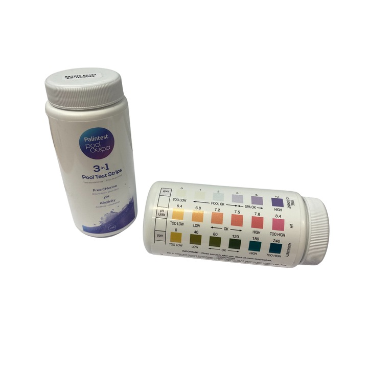 Benzi de testare Palintest 3 in 1, clor/ph/alcalinitate, 50 teste - eMAG.ro