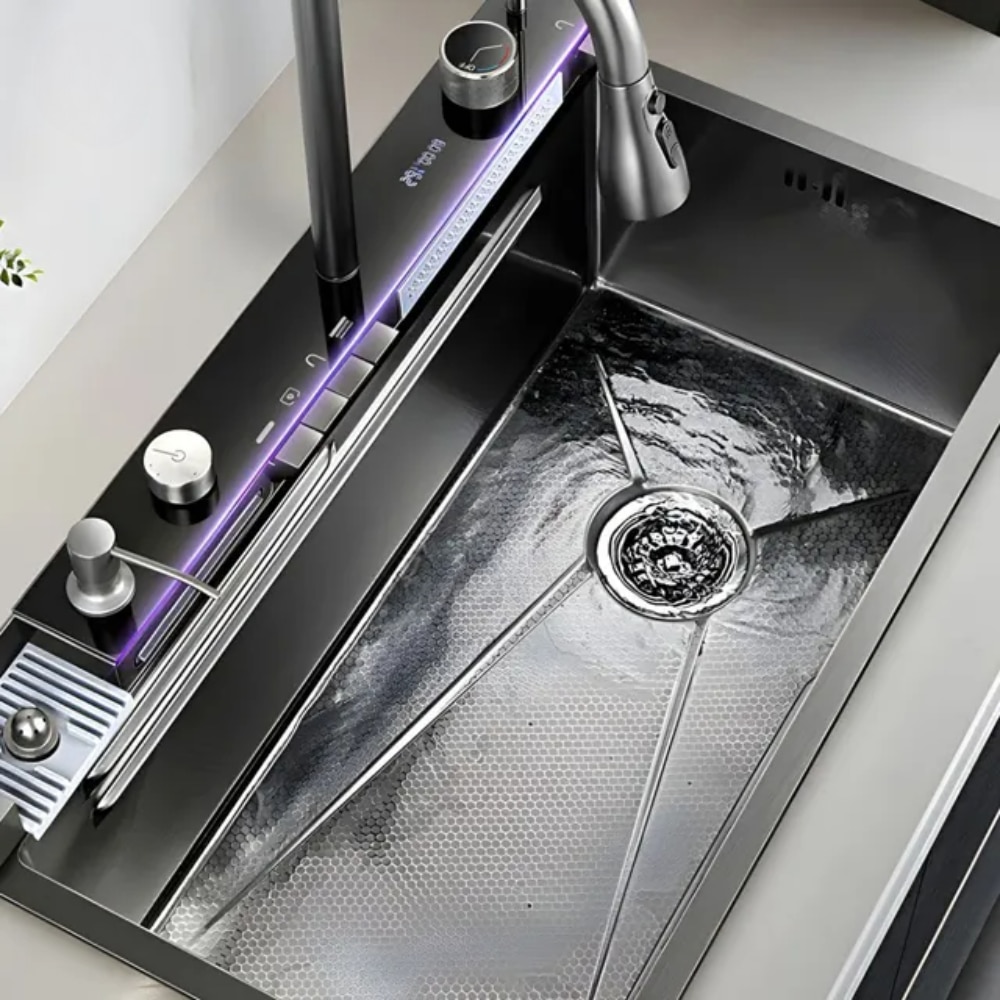 Set chiuveta bucatarie, Milmatt, multifunctionala, cu afisaj led ...