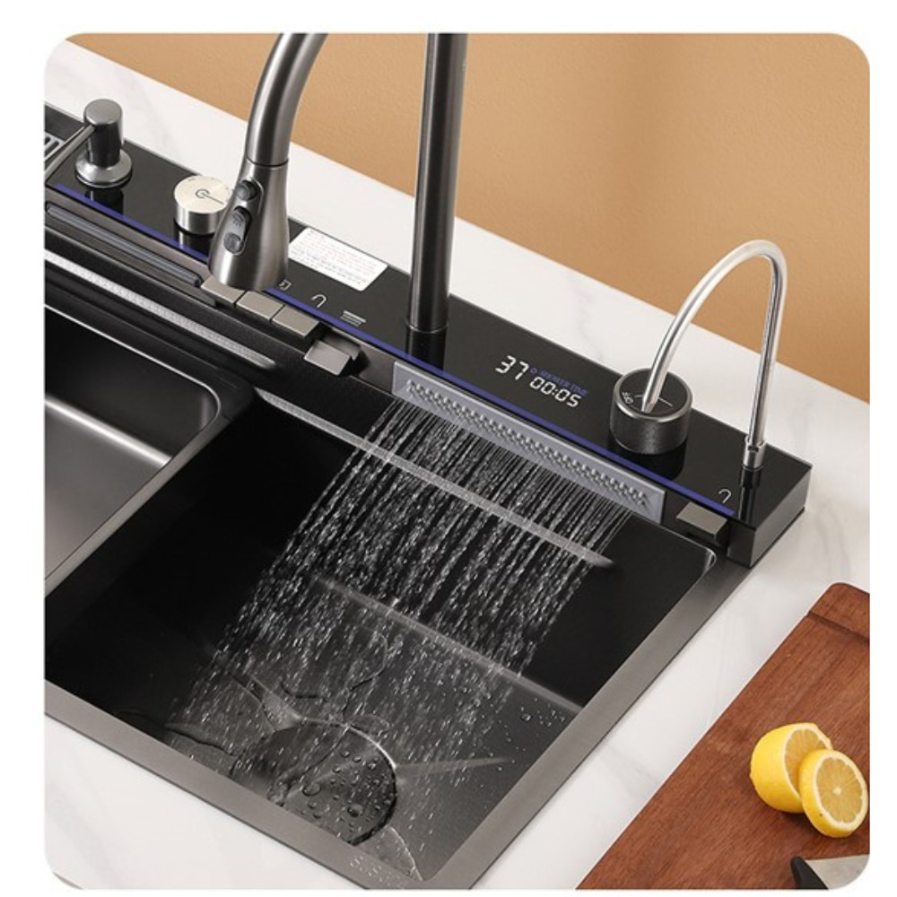 Set chiuveta bucatarie, Milmatt, multifunctionala, cu afisaj led ...