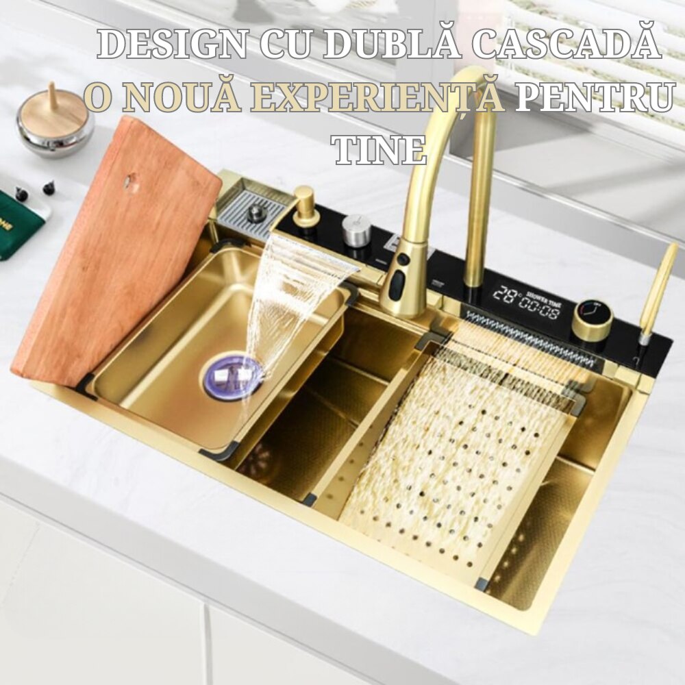 Set chiuveta bucatarie, Milmatt, multifunctionala, cu afisaj led ...