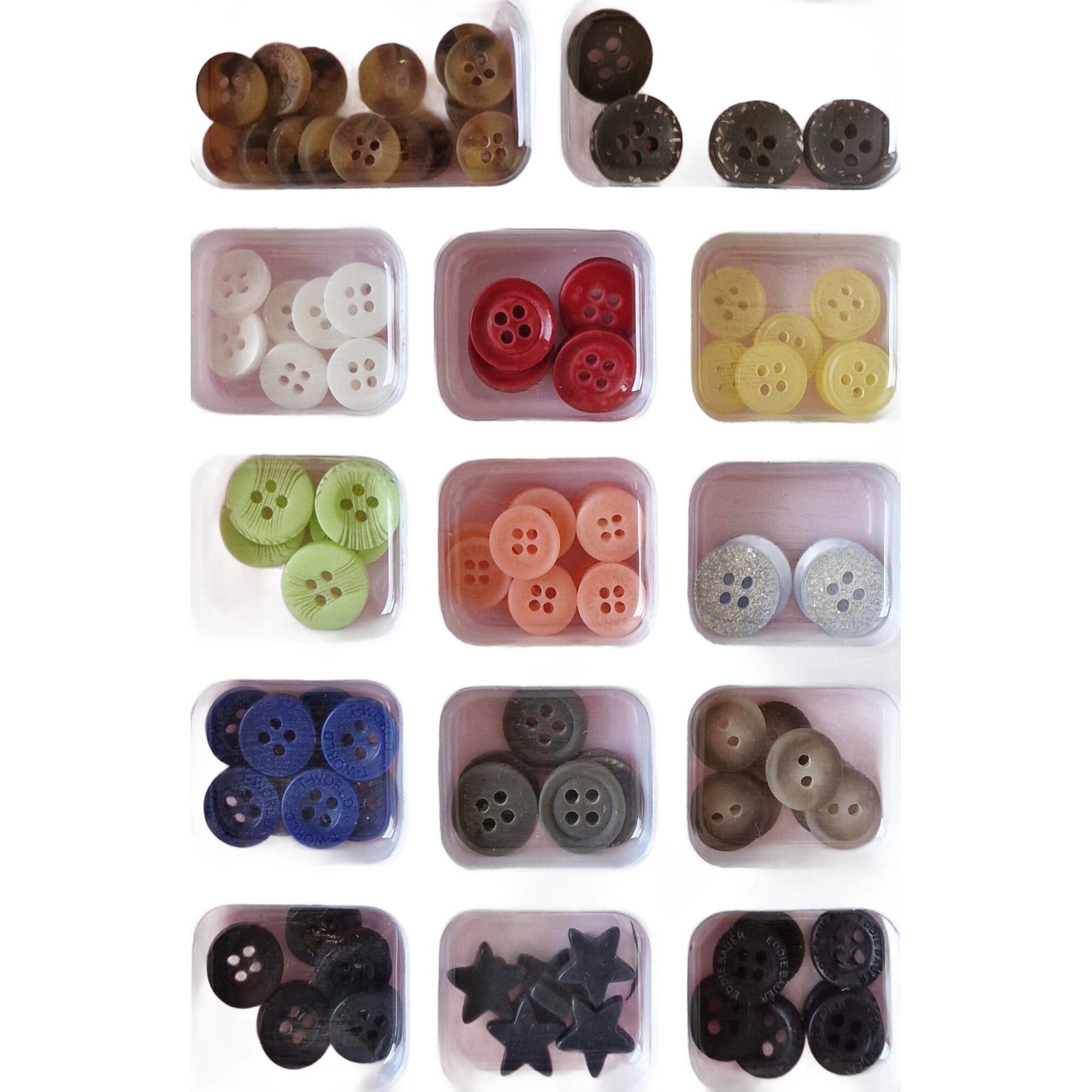Kit reparare nasturi, Zola®, plastic, multicolori, modele diferite, 104 ...