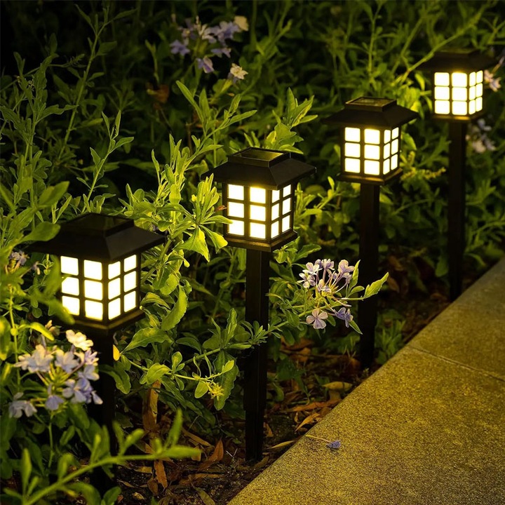 Set 10 lampi solare de exterior pentru gradina NEXTLY, cu tarus, tip ...