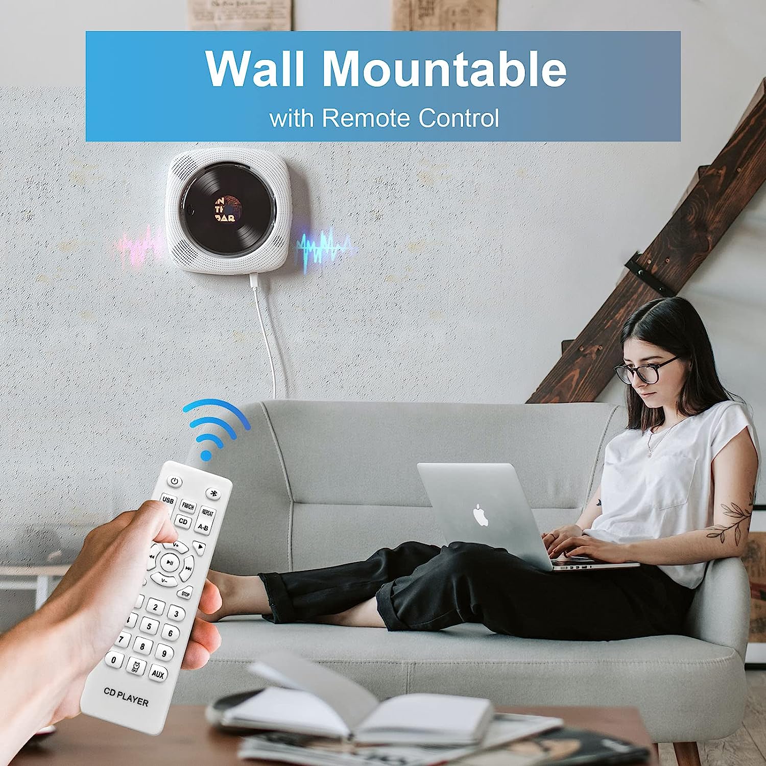 CD player portabil Home Desktop Conectivitate Bluetooth, montabil pe ...