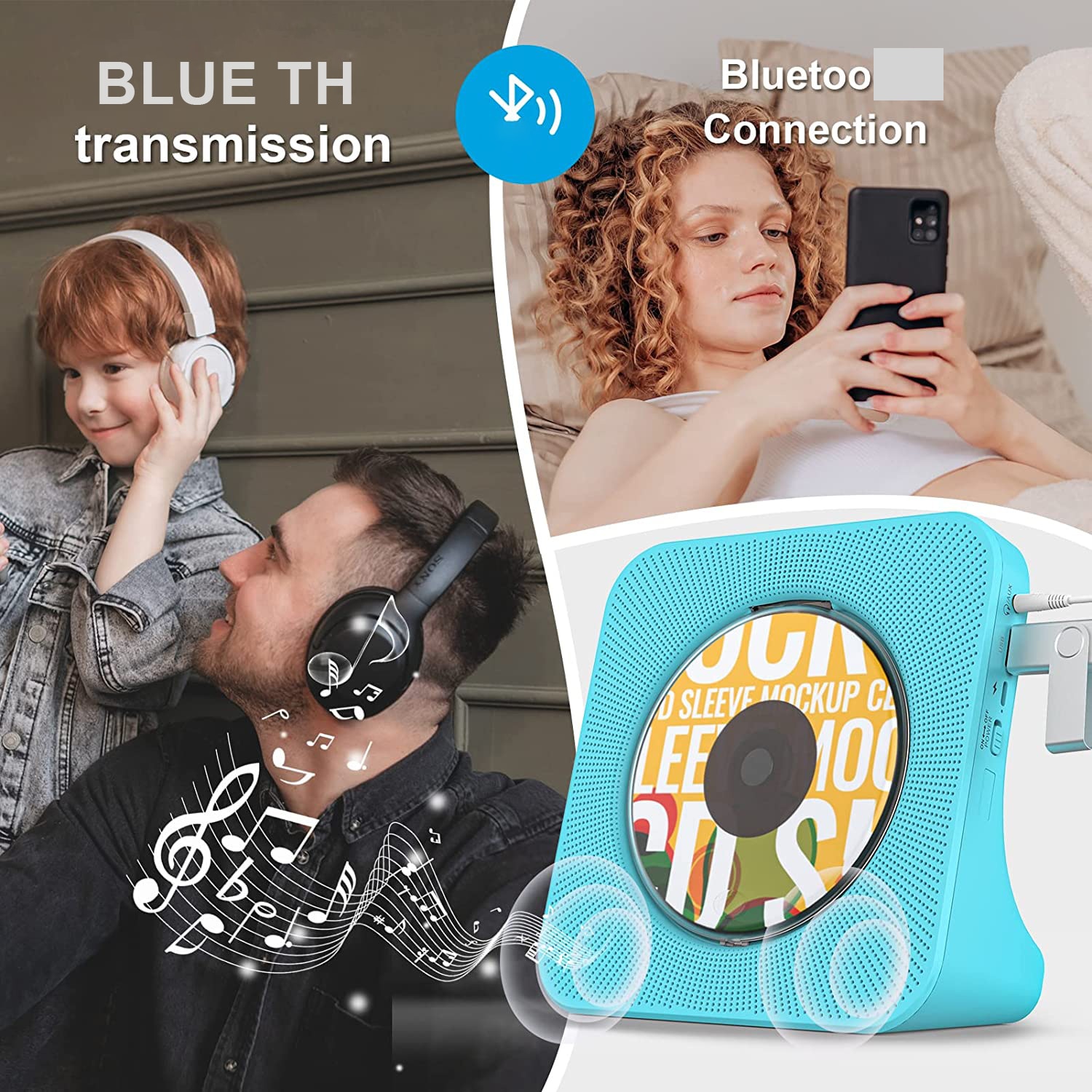 CD player portabil CD Player FM Radio Desktop BTH cu telecomanda cu ...